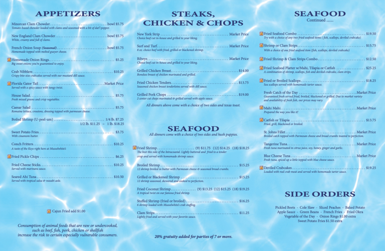 Menu – Musselwhite's